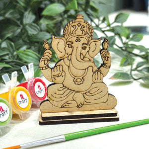 iCraft DIY Ganesha Painting Kit - Wooden Idol Craft for All Ages