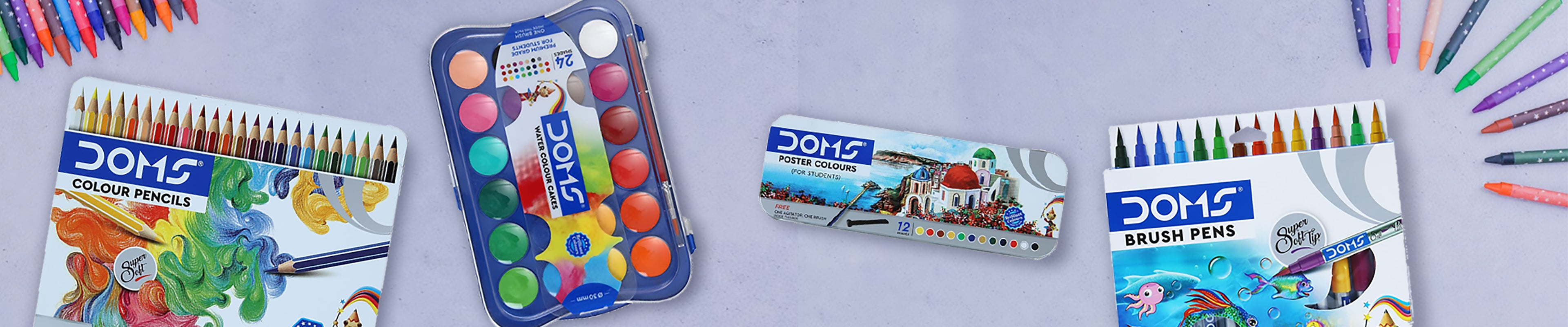 Buy Doms Stationery Online: Doms Pencil Pens And Colours - Canvazo