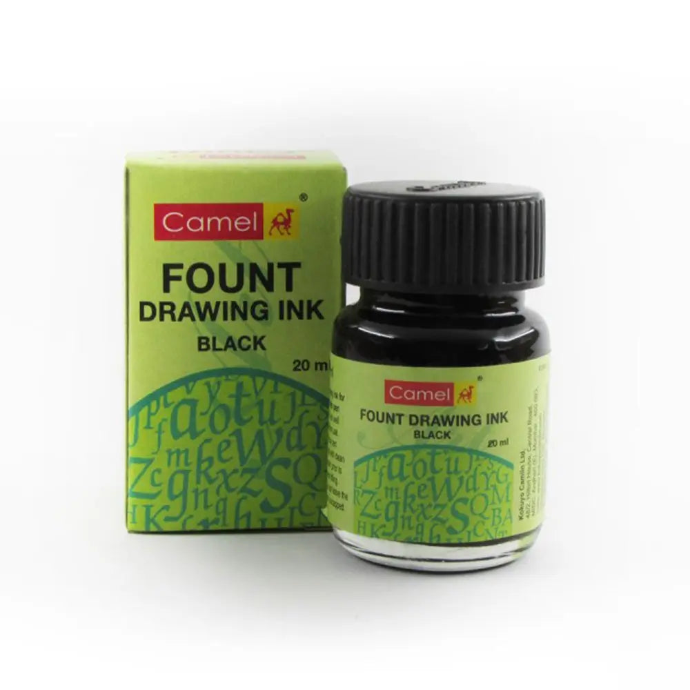 Camel Fount Drawing Ink Black 20ml - Canvazo